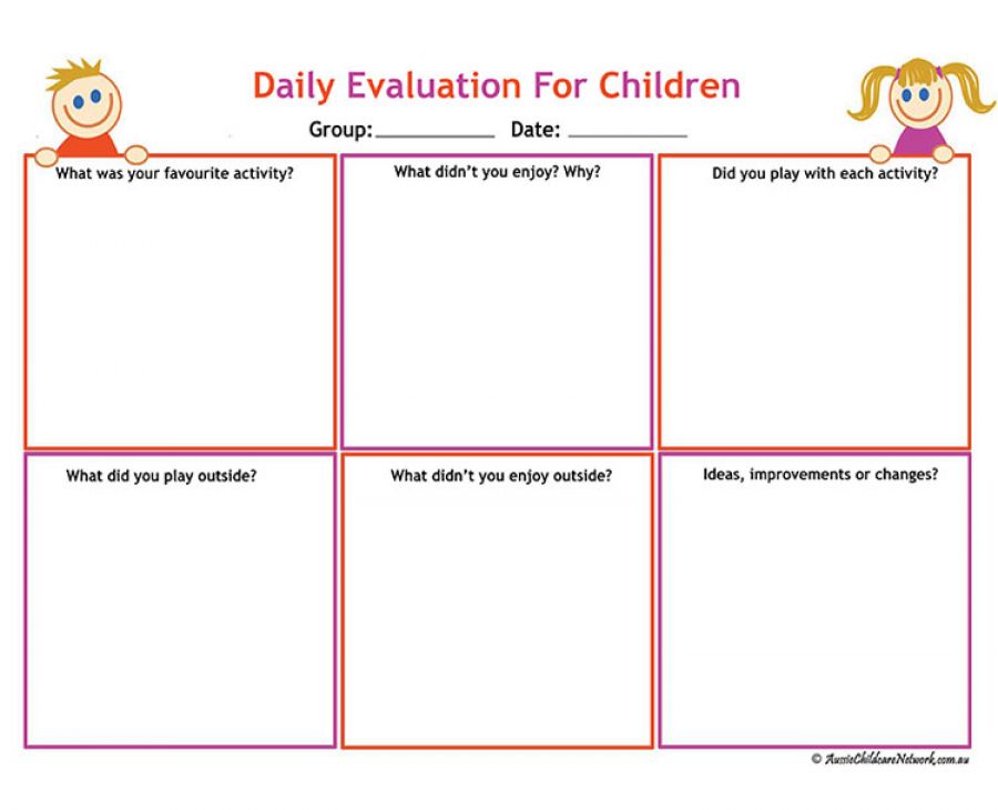 Daily Evaluation For Children Aussie Childcare Network