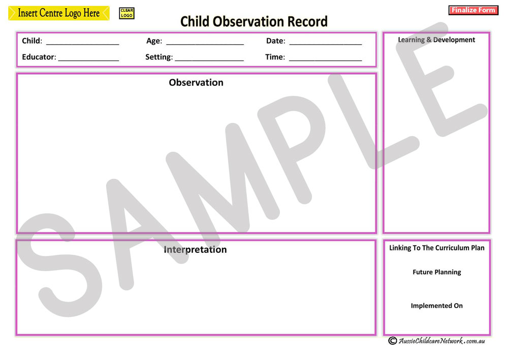 Anecdotal Record Aussie Childcare Network