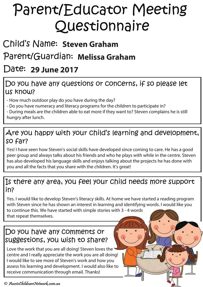 Parent Meeting Templates - Aussie Childcare Network Parent Meeting Templates - Aussie Childcare Network