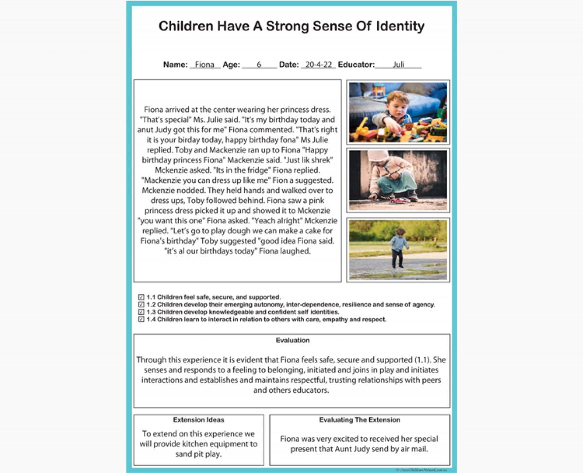 Linking Outcome 1 Observation Aussie Childcare Network Linking Outcome 1 Observation Aussie Childcare Network
