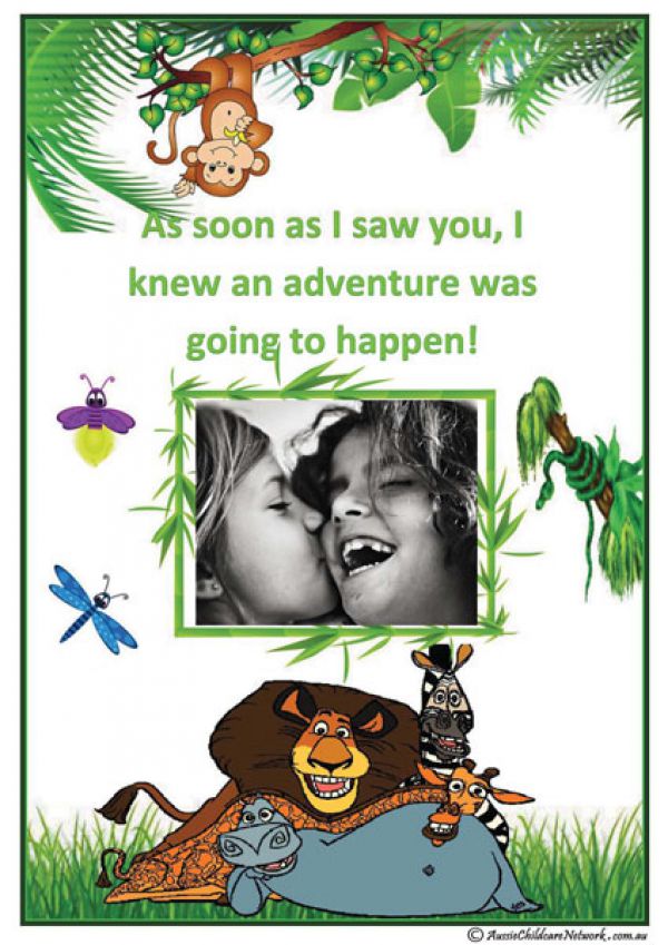 Jungle Theme Friendship Template - Child Portfolio - Aussie Childcare ...