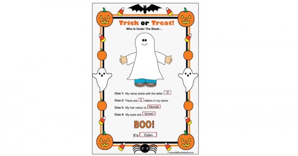 FREE Trick Or Treat Halloween Template Use The Clues To Guess Who Is 