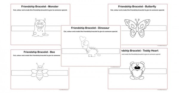 Free Friendship Bracelets for Children To Cut, Colour, Create and Share ...