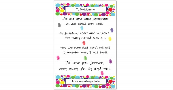 Fingerprint Poem Portfolio Template - Aussie Childcare Network