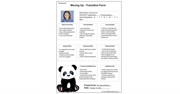Moving Up - Transition Form Template - Aussie Childcare Network